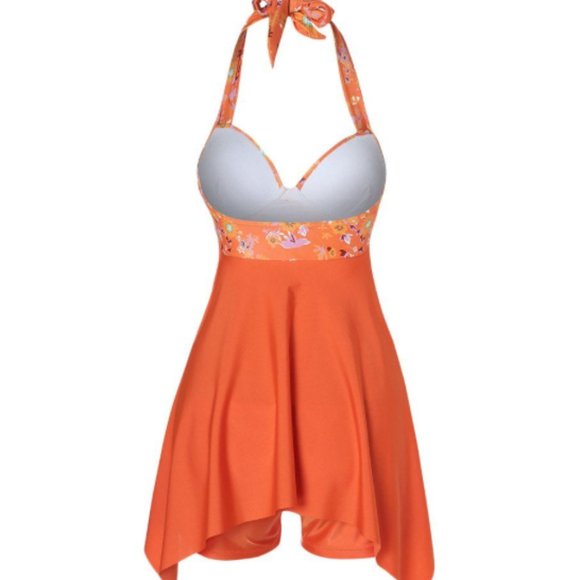 Dresslily | Swim | Daisy Printed Empire Waist Handkerchief Tankini ...